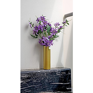 Decor Tall Long Stems for Tall Vase Clematis Artificial Plants Flower Arrangements Christmas Floral Picks Faux Plant Outdoor Floral Arrangement Decoration Holiday Wedding (Purple Clematis)4Packs