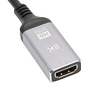 Video Adapter Cord, DisplayPort To HD Multimedia Interface Cable Distortion Free Small 48Gbps Support HDR 3D 8K Male To Female for PC for TV