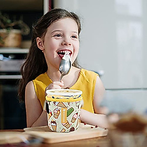 WK IEASON Ice Cream Sleeve Pin Neoprene Cooler Coozie Sleeve Insulators Cream Sleeves Neoprene Cover Holder with Spoon Holder (Floral patterns)