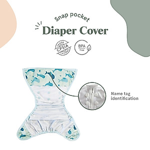 LA PETITE OURSE 6 One Size Printed Snap Cloth Diaper Cover, CPSIA Certified, for Babies Weighing 10 Pounds - Animal