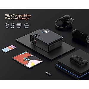 [Electric Focus] Projector with Wifi and Bluetooth, 700 ANSI Portable Outdoor Projector 4K, Tkisko Native 1080P Video Projector, Movie Projector for Outdoor Use, Compatible with iOS/Android/TV Stick