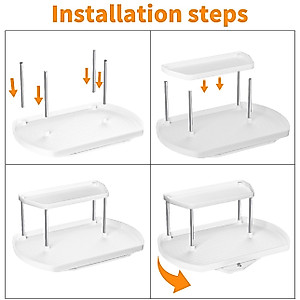 Lazy Susan for Refrigerator, 16.54'' Rectangular 2 Tier Lazy Susan Turntable Fridge Organizers and Storage Cabinet,Pantry, Kitchen, Dining Table,Countertop, Spice Rack
