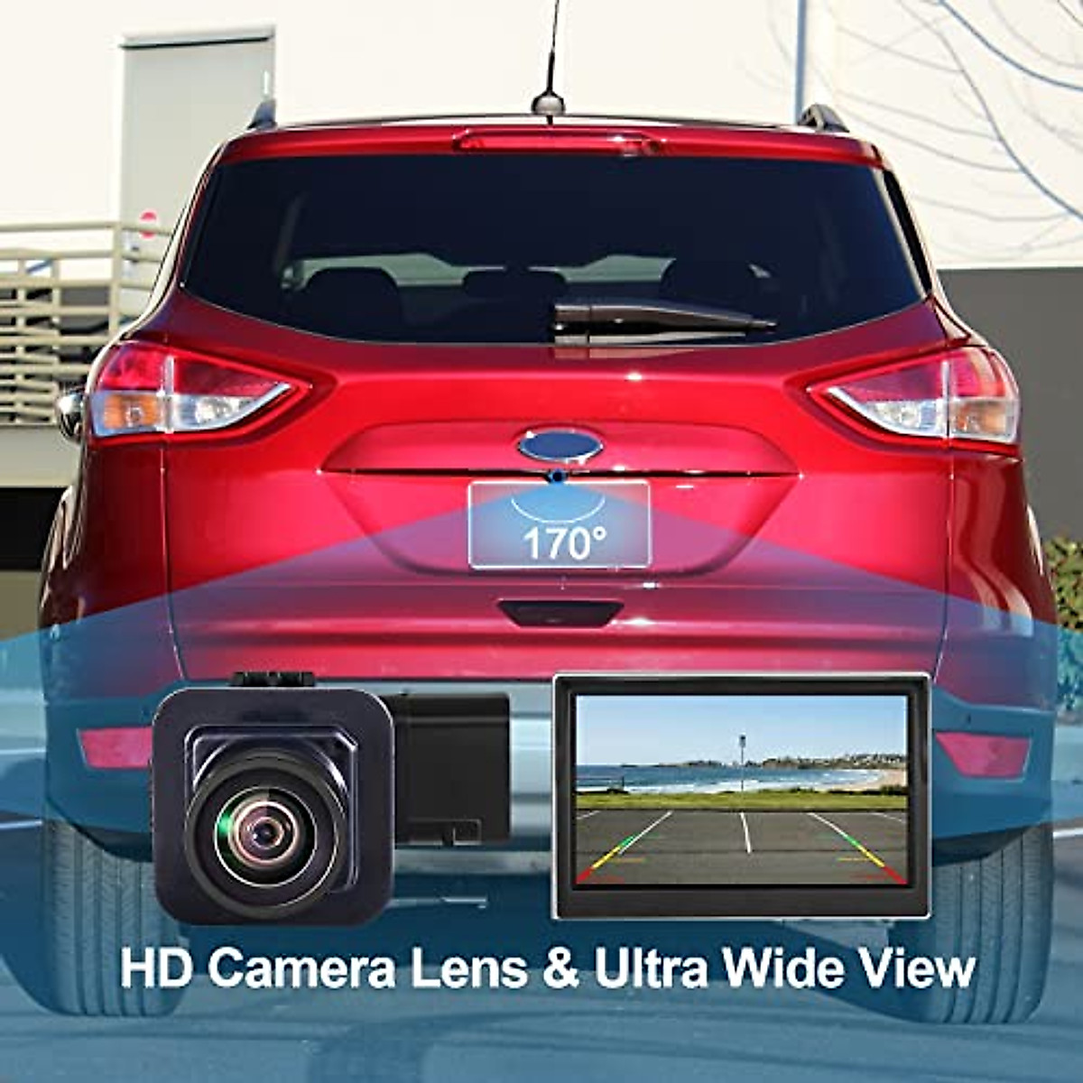 AUTOBABA Backup Camera Safety Rear View Park Assist Back Up Camera Compatible with 2014 2015 2016 Ford Escape Replace Number OE# EJ5Z-19G490-A EJ5Z19G490A GJ5T19G490AD GJ5T-19G490-AB 590-419