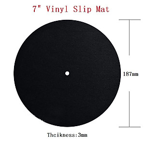 sdroceRyaM 7 inch Turntable Mat, Slipmat for Vinyl LP Record Players High-Fidelity Audiophile Acoustic Sound Support, 3mm, Black