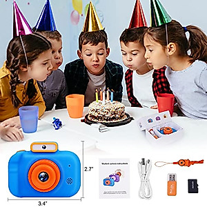 Kids Camera Toys for 3 4 5 6 7 8 9 10 Years Old Girls Boys, Toddler Digital Selfie Camera with 32G SD Card, Portable HD Digital Video Camera Christmas Birthday for Children Age 3-9