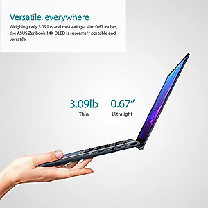 ASUS ZenBook 14X OLED UX5400 14" QHD+ Touchscreen (Intel 12-Core i7-1260P, 16GB RAM, 2TB SSD, RTX 2050) Business Laptop, Innovative ScreenPad, Backlit, FP, Thunderbolt 4, IST HDMI, Win 11 Home - 2023