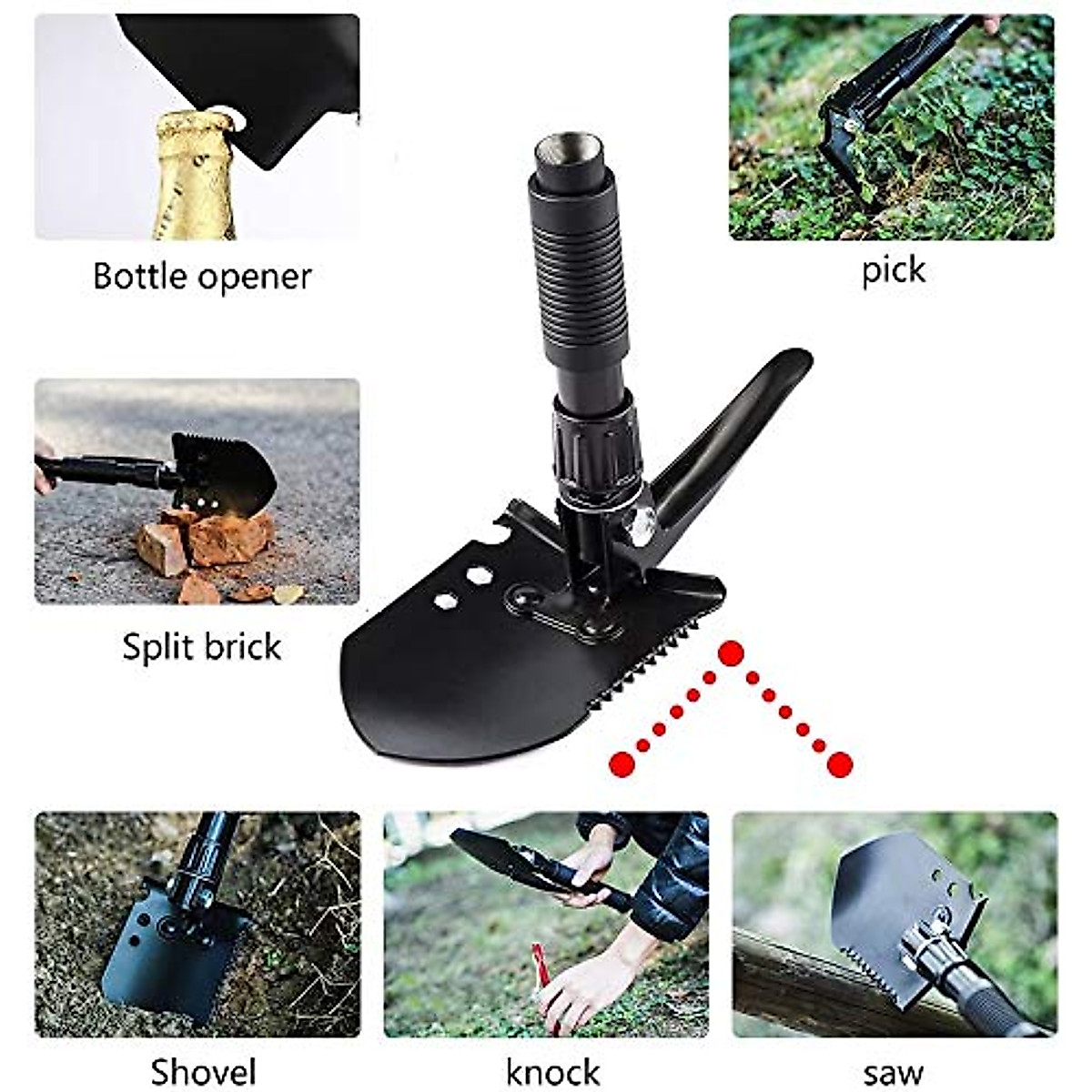 HeyUK Premium Ice Scraper Folding Mini Multi-Functional Snow Shovel for Car Ice Scraper Car Tires Frost and Snow Removal Survival Spade Emergency Garden Camping Tool