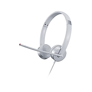 Lenovo 100 Stereo Analog Headset, 3.5mm, 180° Boom Microphone, Memory-Foam Earcups, GXD1B60597, Cloud Grey