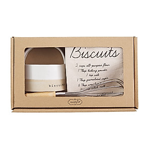 Mud Pie 41540016, towel 26" x 16 1/2" | whisk 7" | cutter 3 1/4" dia Boxed Biscuit Baking Set, Tan