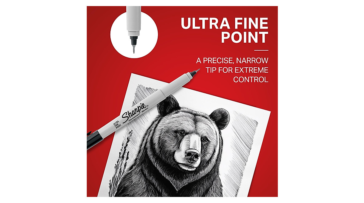 Sharpie Ultra Fine Permanent Markers - 12 Count for Precise & Vibrant Work
