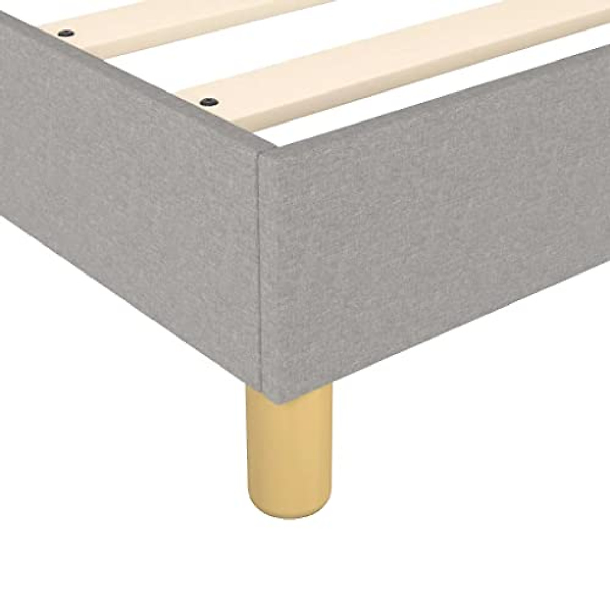 vidaXL Box Spring Bed Frame Home Indoor Bed Accessory Bedroom Upholstered Double Bed Base Furniture Light Gray 59.8"x79.9" Queen Fabric