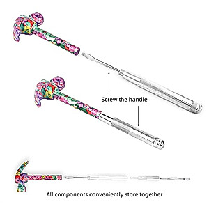 YOUMI 6 in 1 Multifunctional Floral Hammer & Screwdriver Tool Set Claw Hammer with Slotted/Flat Head Phillips Screwdriver Nail Puller Best Christmas Thanksgiving Halloween Gift for Her(Pink)