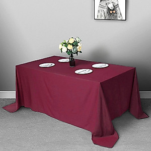 Efavormart Rectangle Tablecloth, 90"x132" Stain & Wrinkle Resistant Washable Table Cloth, Oblong Decorative Polyester Fabric Table Cover for Dining, Party, Wedding & Baby Shower- Burgundy