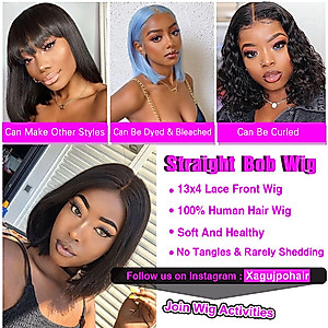 Xagujpo 12inch 13x4 lace front wigs humna hair