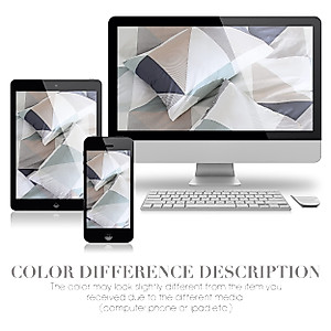 Alanzimo Cotton Duvet Cover Set King Size, 100% Natural Cotton Geometric Print Duvet Cover Soft Breathable 3 Piece Bedding Set for All Seasons(1 King Comforter Cover + 2 Pillowcases)