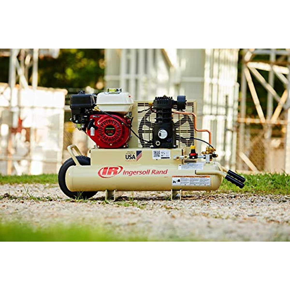 Ingersoll-Rand SS3J5.5GH-WB 5.5 Horsepower 8 Gallon Oiled Gas Twin Pontoon Compressor