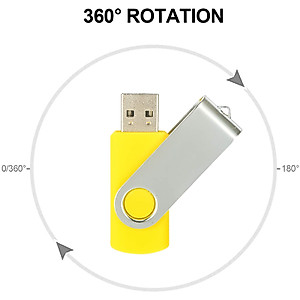 4GB Flash Drives 5 Pack, Alihelan USB Flash Drive USB 2.0 Thumb Drive Swivel Memory Stick U Disk Jump Drive Zip Drive with Led Indicator (5 Mixed Colors: Black Red Purple Yellow White, 4G)