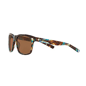 Costa Del Mar Mens Aransas Round Sunglasses, Shiny Ocean Tortoise/Copper Polarized-580G, 58 mm