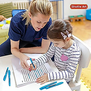 Shuttle Art Highlighters, 30 Pack Blue Highlighters Bright Colors, Chisel Tip Dry-Quickly Non-Toxic Highlighter markers for Adults Kids Highlighting in the Home School Office