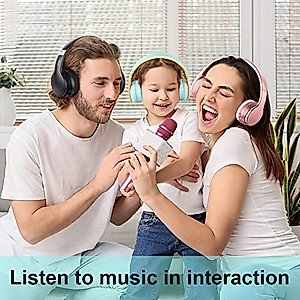 I love e iFecco Wireless Bluetooth Headphones Over-Ear, Foldable HiFi Stereo Headset with Built-in Microphone and Soft Protein Earpads for Travel, Home, Office (SkyBlue)