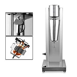 Xuthusman 650ML Commercial Kitchen Single-head Electric Drink Mixer Milk Shake Machine Milk Tea Drink Mixer Smoothie Malt Blenders 18000RMP 110V 180W Silver