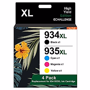 934XL 935XL Combo Pack Replacement for HP 934 and 935 Ink Cartridges Work with OfficeJet Pro 6830 6230 6835 6812 (934 XL 935 XL, 4 Pack)