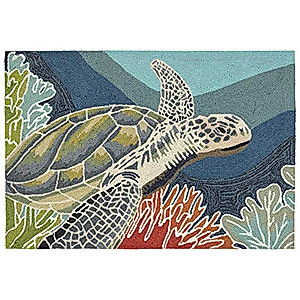 Liora Manne Ravella Indoor Outdoor Rug - Nautical Rug, Sea Life & Ocean Theme Decor, Comfortable & Durable, UV Stabilized, Stain Resistant Rug, Akumal, 2' x 3'