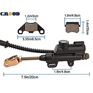Rear Brake Master Cylinder Caliper For 50cc 70cc 90cc 110cc 125cc Chinese ATV Taotao Quad Coolster 3050HD Four Wheeler