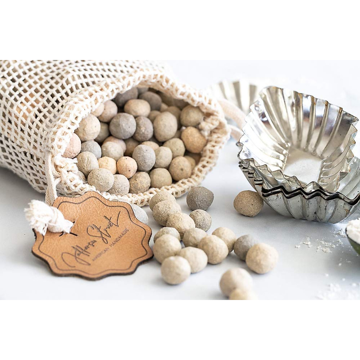 Jefferson Street Ceramics - Made in USA - Ceramic Pie Weights - Natural Clay Beads for Baking Blind Crust - 2.4 lbs with Mesh Bag