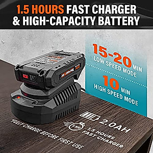 Berserker 20V Leaf Blower Cordless 2.0Ah Battery Operated and Charger Included,2-in-1 Compact Electric Powered Handheld Lightweight Variable-Speed Yard Vacuum for Lawn Care,Snow Blowing,Dust Cleaning