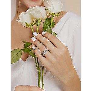 EAMTI 2CT 925 Sterling Silver Bridal Ring Sets Princess Cut CZ Engagement Rings promise rings for her wedding bands for Women Size 7