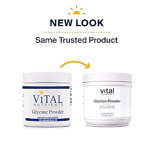 Vital Nutrients Glycine Powder | Amino Acid to Promote Restful Sleep, Stress Relief, Memory and Cognitive Support* | Vegan Supplement | Gluten, Dairy and Soy Free | 62.5 Servings