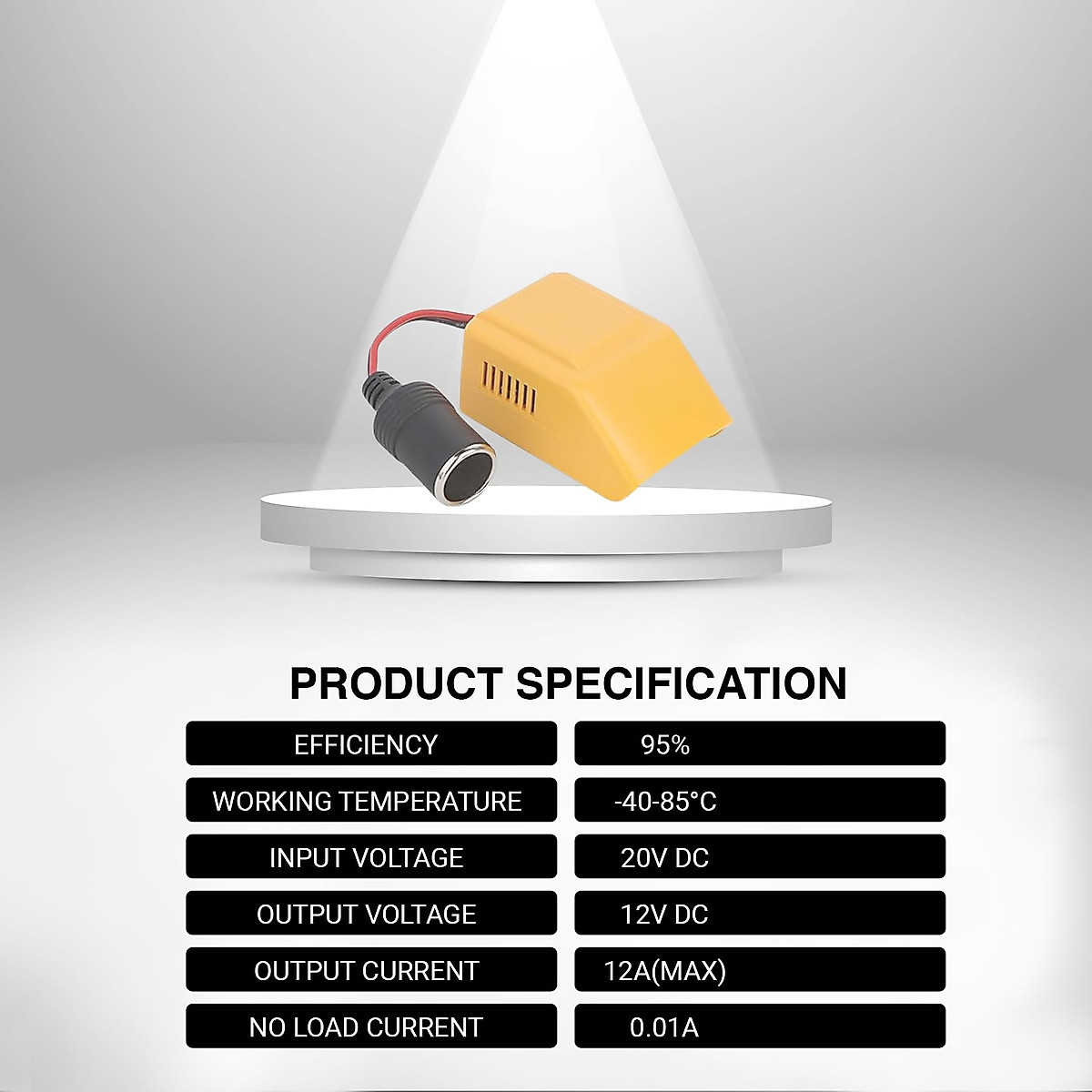 TONSIM Adapter for Dewalt 20V Battery - 20V to 12V Step Down Converter with Cigarette Lighter Interface - Compatible with All 20V Dewalt Batteries, Power Wheel Adapter for All Car Appliances