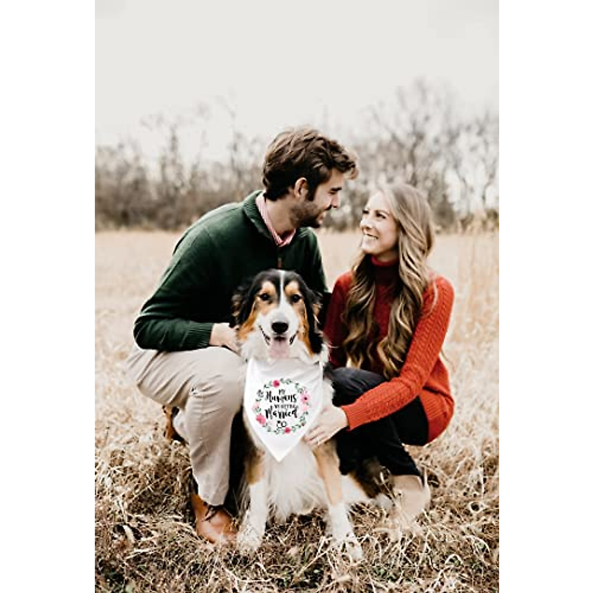 Ptzizi Funny My Humans are Getting Married White Pet Dog Bandana Bibs Scarf, Wedding Photo Prop Pet Accessories for Dog Lovers Gift