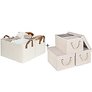 StorageWorks 5-Pack Storage Baskets For Shelves With Metal Frame, Rectangle Storage Bins
