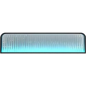 LXXW Countertop Screen Partition, Striped Glass Decorative Dividers with LED Light for Dining Areas, Bars Restaurant Table Top Separator(Black,120x25cm)