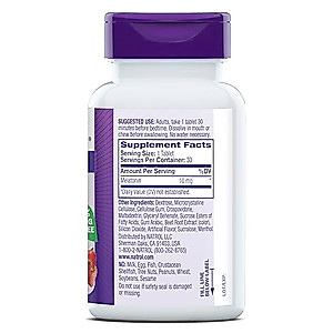 Natrol Sleep Melatonin 10mg Fast Dissolve Tablets, Nighttime Sleep Aid for Adults, 30 Strawberry-Flavored Melatonin Tablets, 30 Day Supply