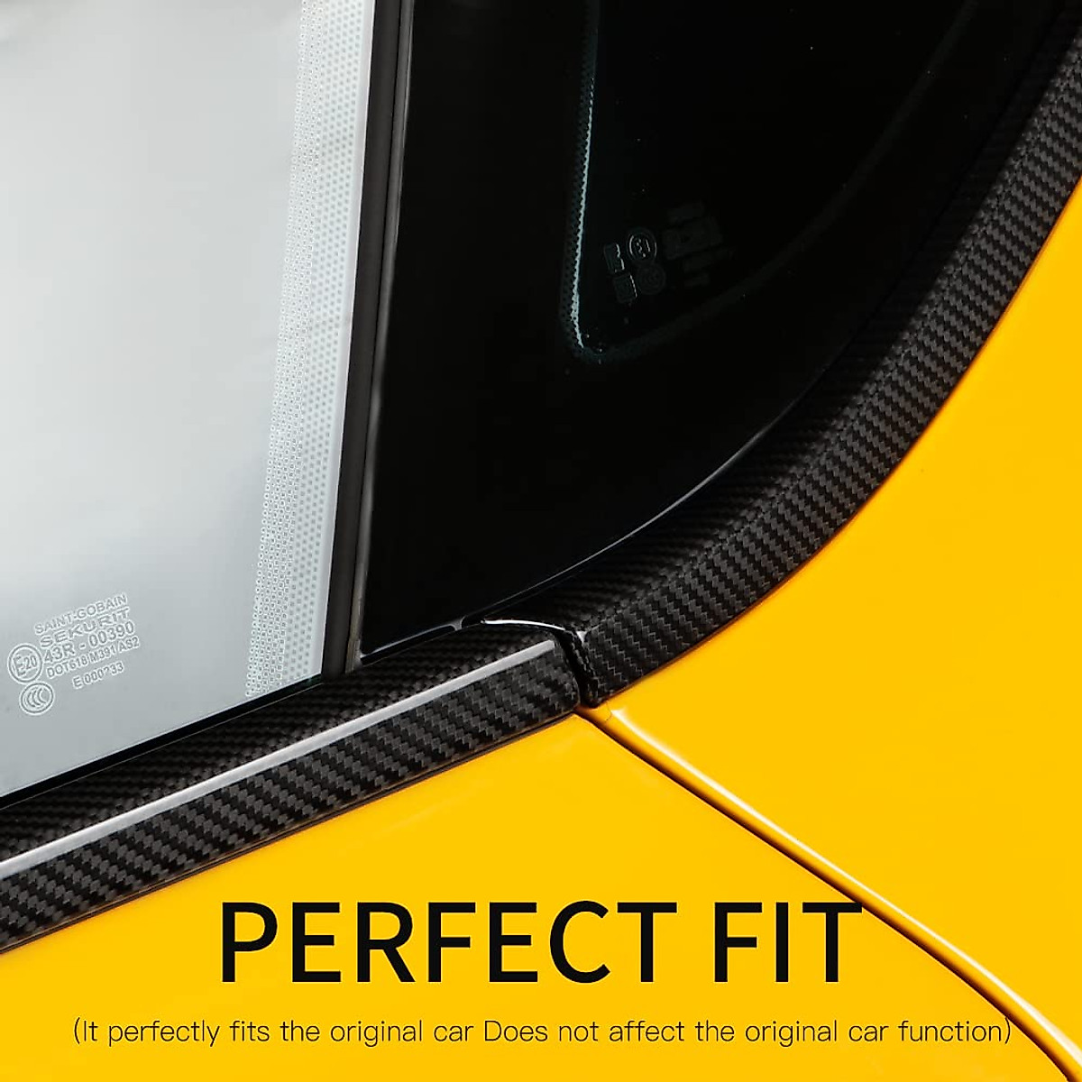 JSWAN 6PCS Real Carbon Fiber Window Molding Trim Fit for Toyota Supra GR A90 MK5 Carbon Fiber Window Seal Strip Cover Car Outside Anti-Scratch Seal Belt