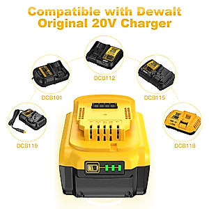 ZKpilse 2 Pack 20V 6.5Ah Batteries Replacement for 20V Max Battery Cordless Tools DCB180 DCB181 DCB200 DCB201 DCB203 DCB204 DCB205 DCB206 DCB207