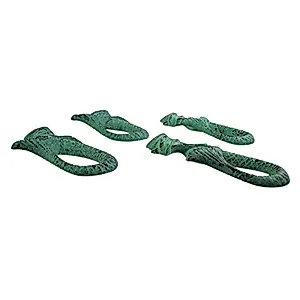 Patina Green Cast Iron Mermaid Wall Hook 6 Inch (Set of 4)