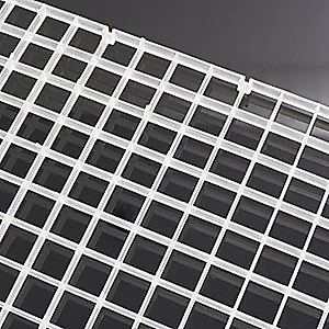 RLECS 2pcs 30cm x 15cm Plastic Grid Divider Tray Egg Crate Louvre Aquarium Fish Tank Bottom Isolation, White