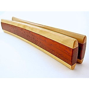 Pea Patch Minstrel-style Laminated "Duo-tone" Boxwood-Padauk Bones, wide