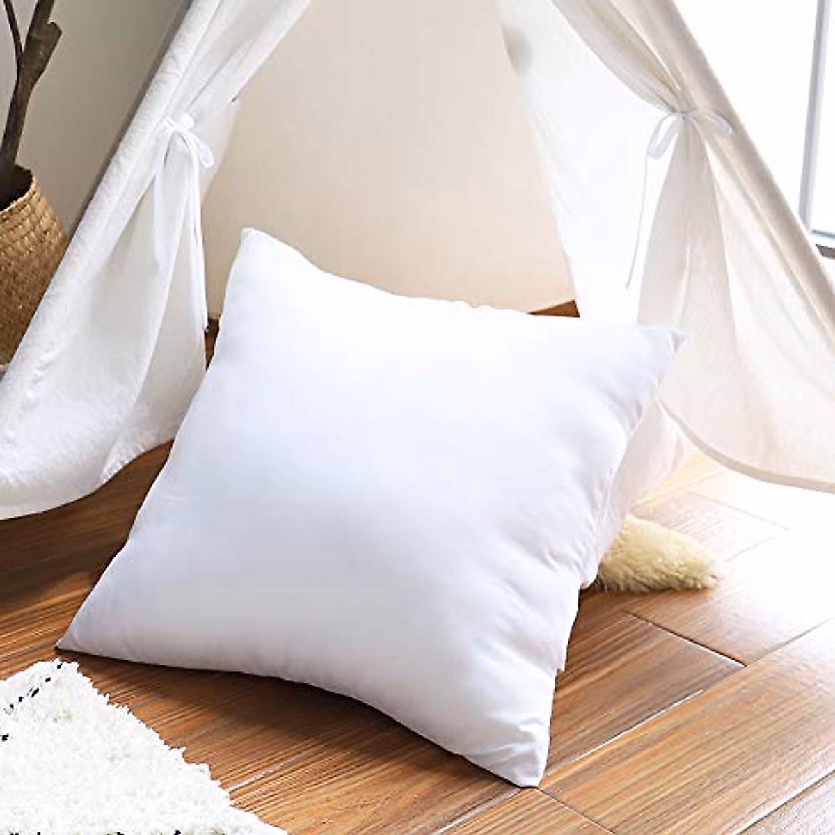 HIPPIH 18x18 Pillow Insert Set of 4, Decorative Euro Square Throw Pillow Inserts for Couch, Sofa, Bed