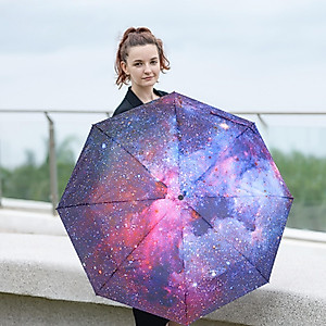 LFLFWY Folding Umbrella - Compact Travel Umbrella Automatic Open and Close, Lightweight Windproof Waterproof Umbrella For Women and Men, Best Umbrellas for rain mini-cute star