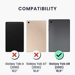 kwmobile TPU Silicone Case Compatible with Samsung Galaxy Tab A8 10.5 (2021) - Case Soft Flexible Shock Absorbent Cover - Black