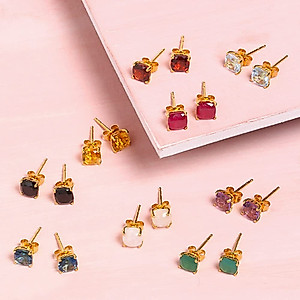 YoTreasure 1.80 Ct. Black Onyx Earrings Solid 10k Yellow Gold Stud Jewelry