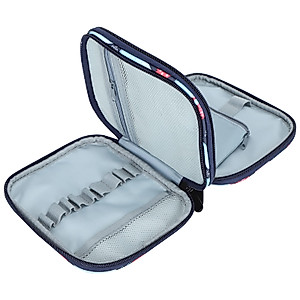 Crochet Bag, Sewing Double Sided Zipper Easy to Carry Crochet Hook Hand Made Oxford Cloth Knitting Organizing Packet Large Yarn Storage for Yarn Stitch Markers(Elephant)