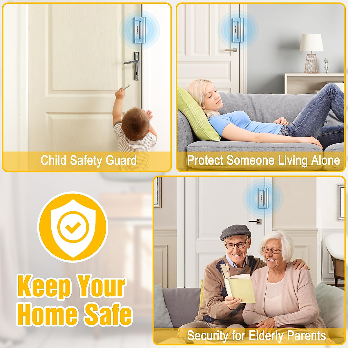 Home Security Door Locks 2 Pack, Metal Door Reinforcement Lock, 3" Withstands 800 lbs of Impact for Inward Swing Doors, Defender Security Door Lock, Prevent Unauthorized Entry (Silver)