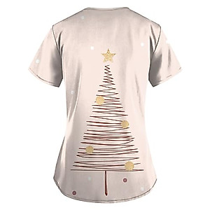 Scrub Tops Women with Pockets Mock Wrap Scrubs Easy Care Medical Scrub V-Neck Workwear Mandarin Collar Zip Scrub Top for Women(1-Khaki,Small)