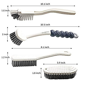4 Pack Deep Cleaning Brush Set-Kitchen Cleaning Brushes, Includes Grips Dish Brush, Bottle Brush, Scrub Brush Bathroom Brush, Shoe Brush for Bathroom, Floor, Tub, Shower, Tile, Bathroom, and Kitchen
